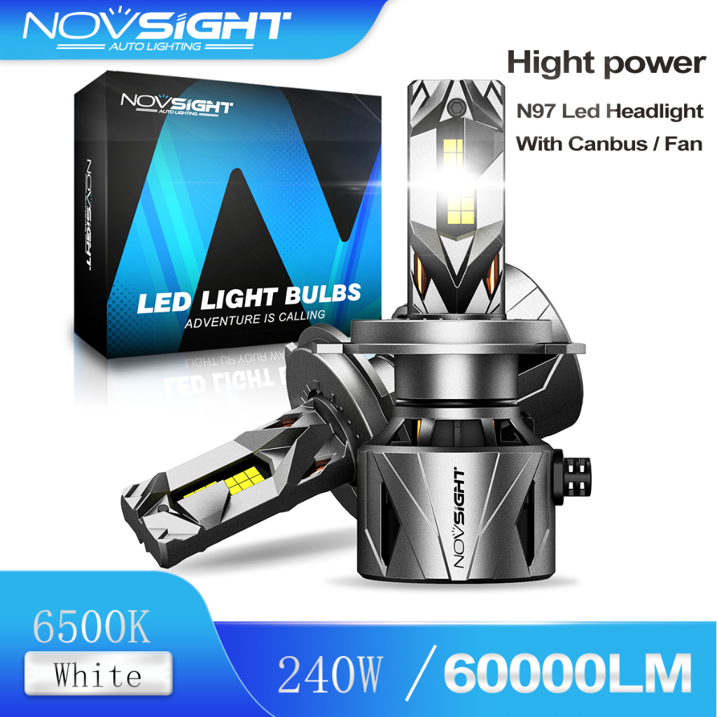 Novsight High brightness series N97 LED Car Headlight H4 H7 H11 9005 9006 240W 60000LM 6500K ...