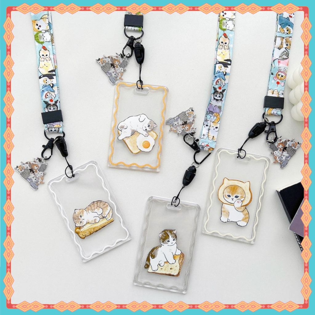 New Transparent Mofusand Cat Multifunctional Halter Card Holder Long ...