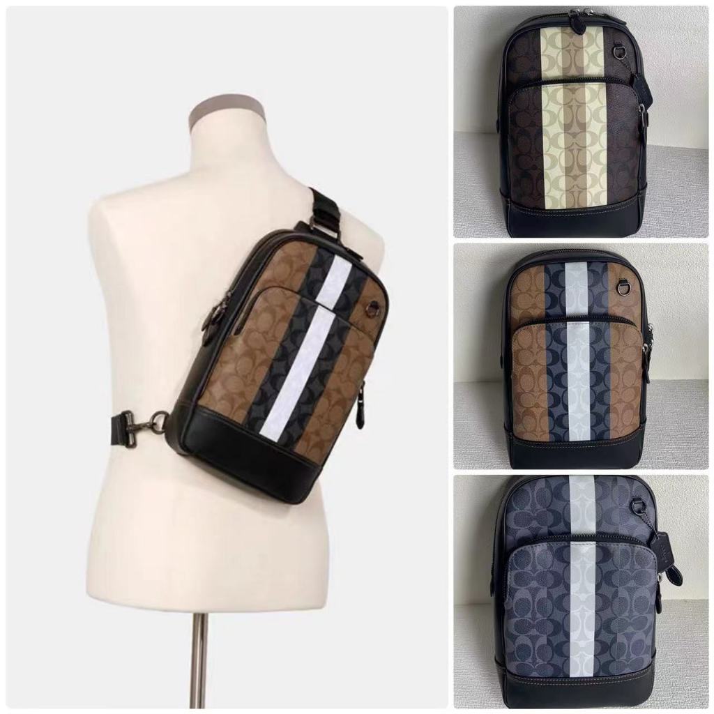 Genuine 100% COACH Men's Bag Chest Bag New Style Shoulder Messenger Bag ...
