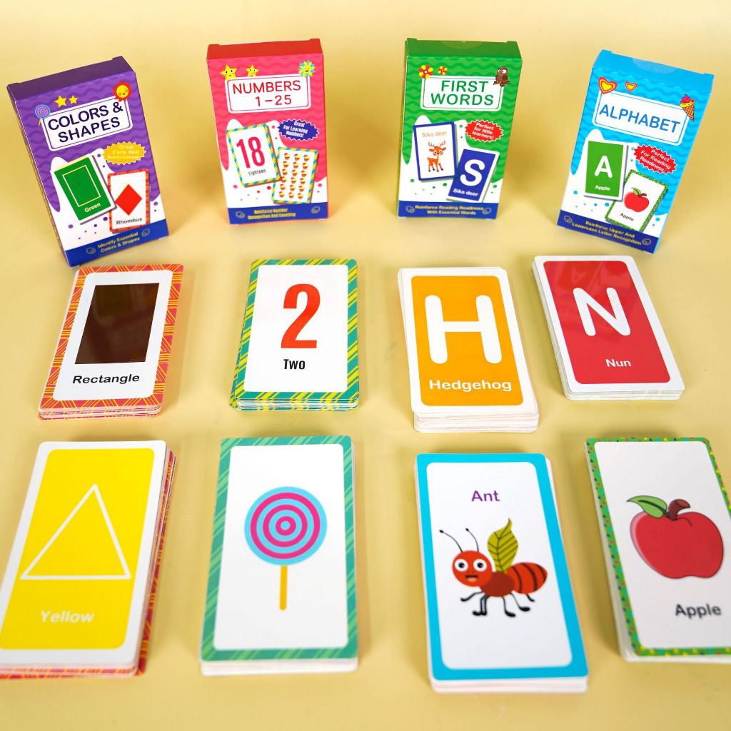 Children Abc Letter & Numbers & Shapes & Colors Flash Cards Alphabet ...