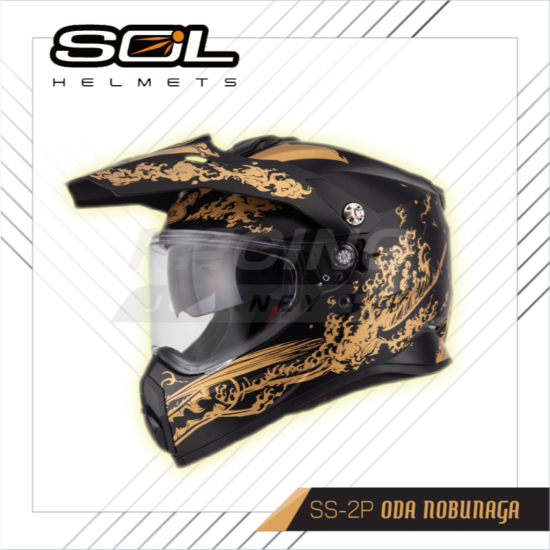 (NEW ARRIVAL) DOT Helmet Motor Cross Dual Sport SS-2P ODA NOBUNAGA (FREE CAP for member) - SOL ...