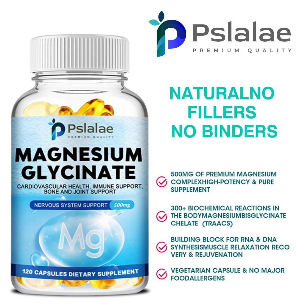 Pslalae MAGNESIUM GLYCINATE，120 capsules，Eliminate sleep disorders ...