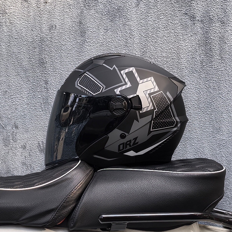 Helmet motorcycle open face racing Jiekai motorcycle vintage helmets ...