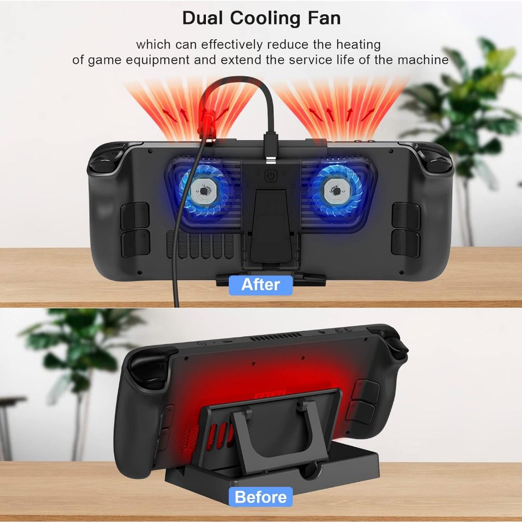 Steam Deck Cooling Fan, Dual Cooling Fan for Rog Ally, Nintendo Switch ...