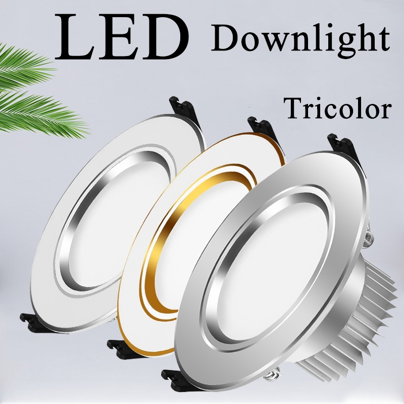 LED Downlight Lampu 5W/7W/9W/12W Ceiling Light Siling Rumah Tricolor ...