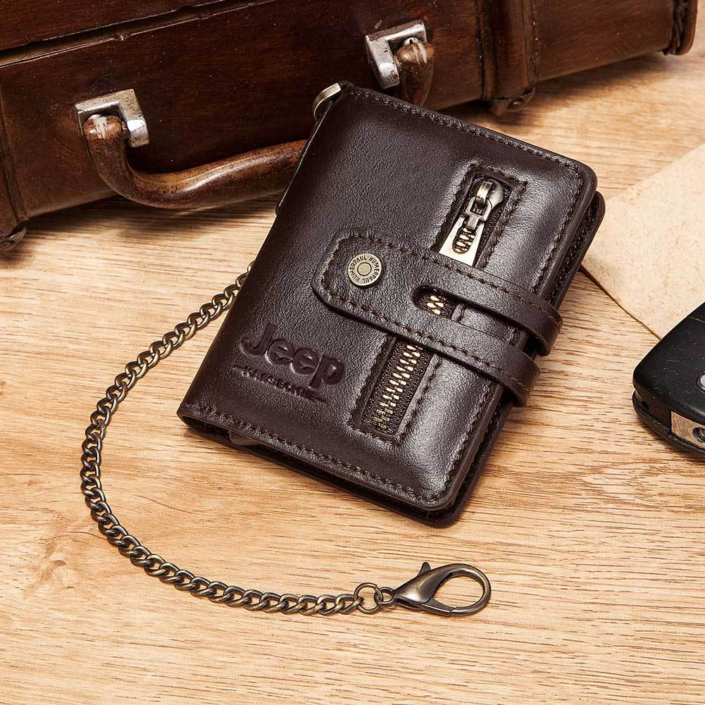 HUMERPAUL RFID Wallet For Men Cowhide Leather Aluminum Small Pop Up ...