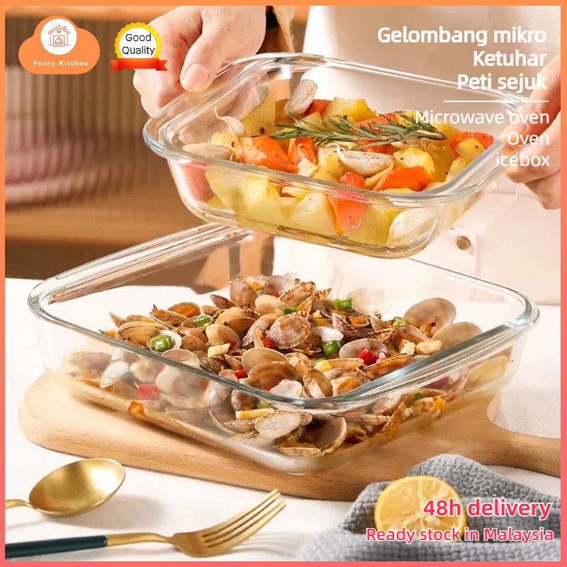 Ready stock Tempered Glass Bakeware Baking Plate Microwave safe Oven ...