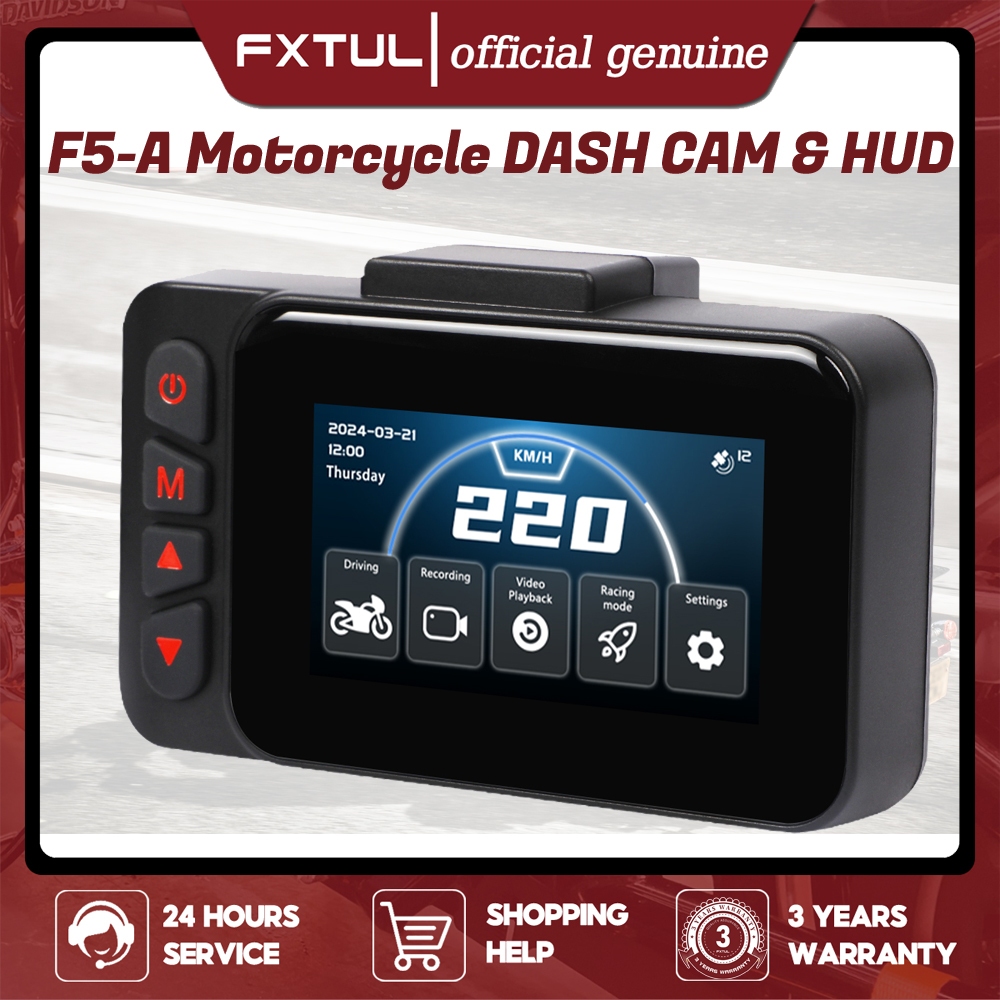FXTUL F5-A Motorcycle Dash Cam Battery Voltage Display HUD Gauge 3 inch ...