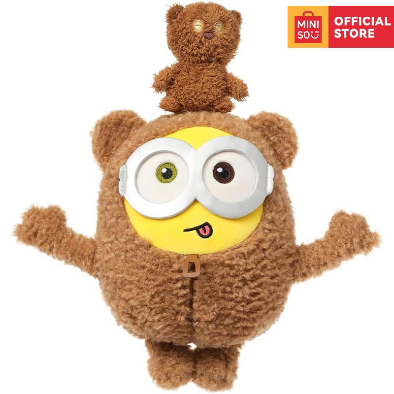 MINISO Bob+Tim Costume Minions Plush Toy, 28cm Cute Sleeping Bedding ...