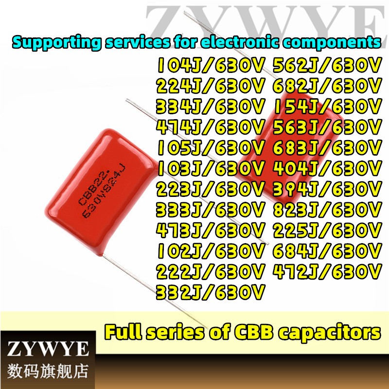 Metal Film Capacitor Full Range CBB Capacitor 630V CBB22 104J 224J 103J ...