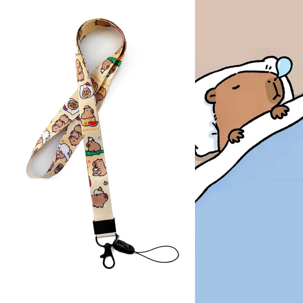 Y&P| Capybara Lanyard Cartoon Anti-Loss Hanging Rope ID Card Strap Name ...