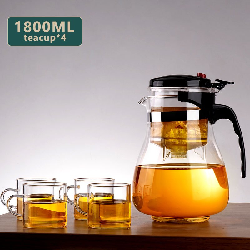 GIANXI Press Art Glass Chinese Teapot With Filter Tea Pot Set jug dan gelas cawan dan teko air ...