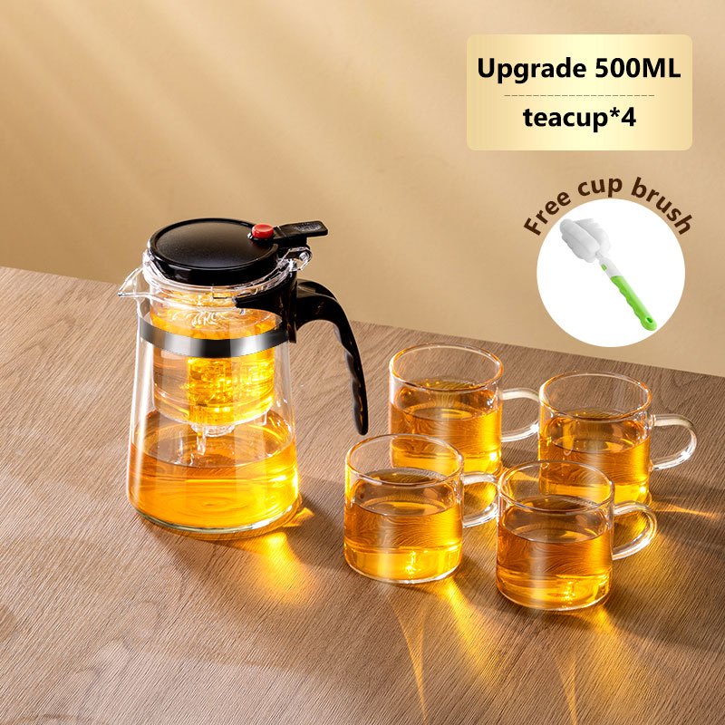 GIANXI Press Art Glass Chinese Teapot With Filter Tea Pot Set jug dan gelas cawan dan teko air ...