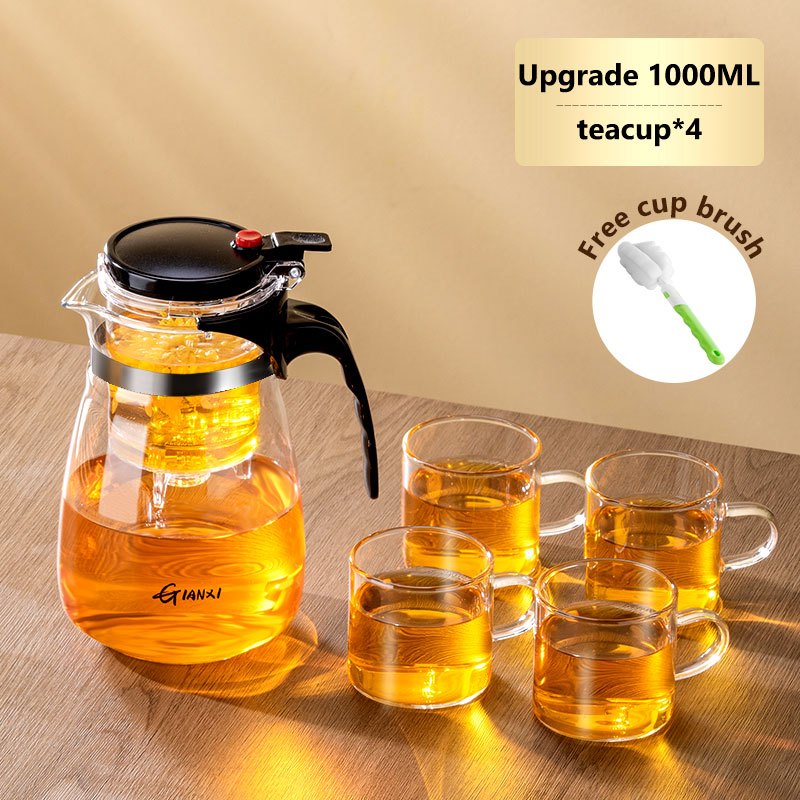 GIANXI Press Art Glass Chinese Teapot With Filter Tea Pot Set jug dan gelas cawan dan teko air ...