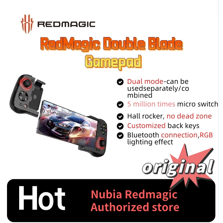 2024 RedMagic Double Blade Gamepad Hall Joystick Switch Controller ...