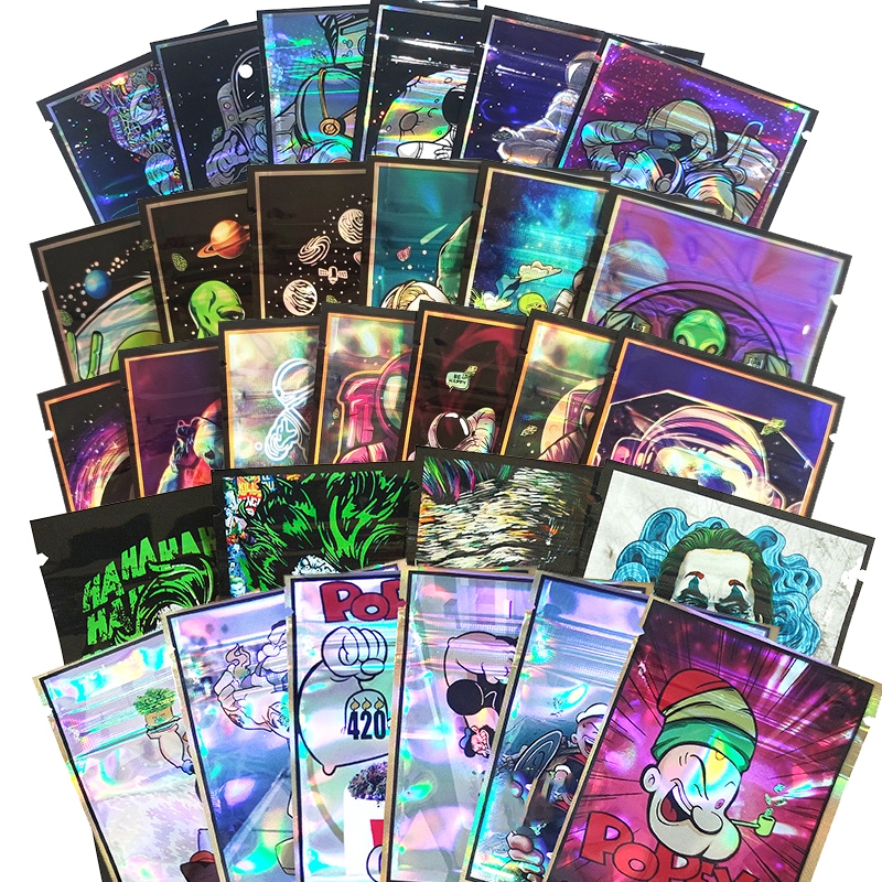 100Pcs Reusable Mylar Bags 1g 7*10cm Pink White Runty Gas Shape Plastic ...