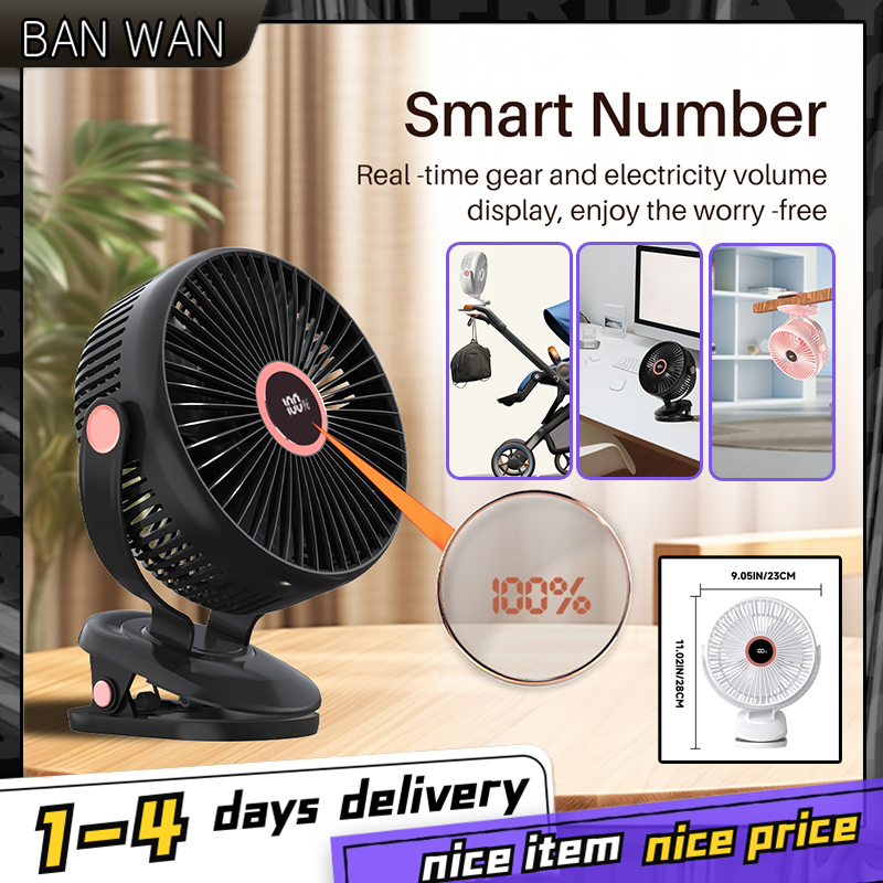 Clip Fan 20000mAh Portable Rechargeable Clip Fan 8 inch Large Size ...
