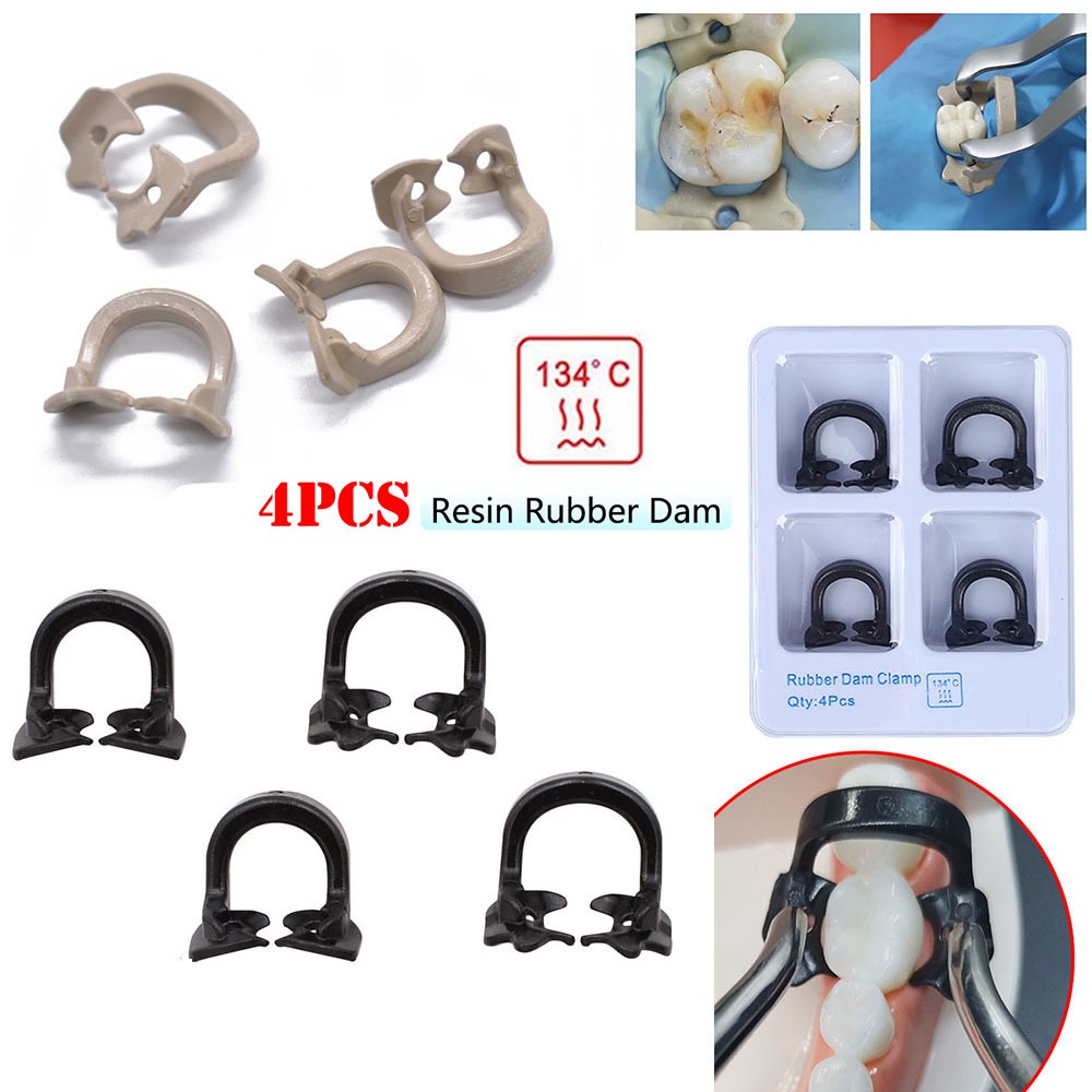 4-Pack Dental Rubber Dam Clamps Rubber Barrier Clamps Resin Material ...