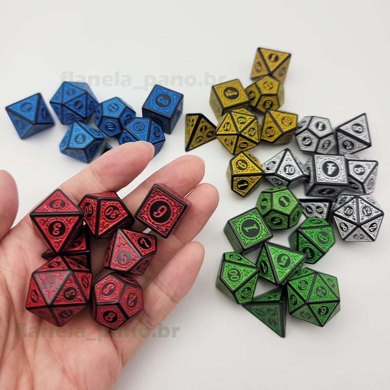 7 Pieces Dice Set D4 D6 D8 D10 D% D12 D20 Acrylic Board Entertainment ...