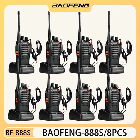 *COD*8PCS Baofeng 888S 5W Two-Way Radio Walkie Talkie Interphone handset radio walkie | Shopee ...