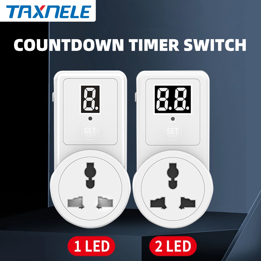 digital Countdown Timer Switch Universal Socket Plug-in Time Electric car charge EU Plug 10A ...