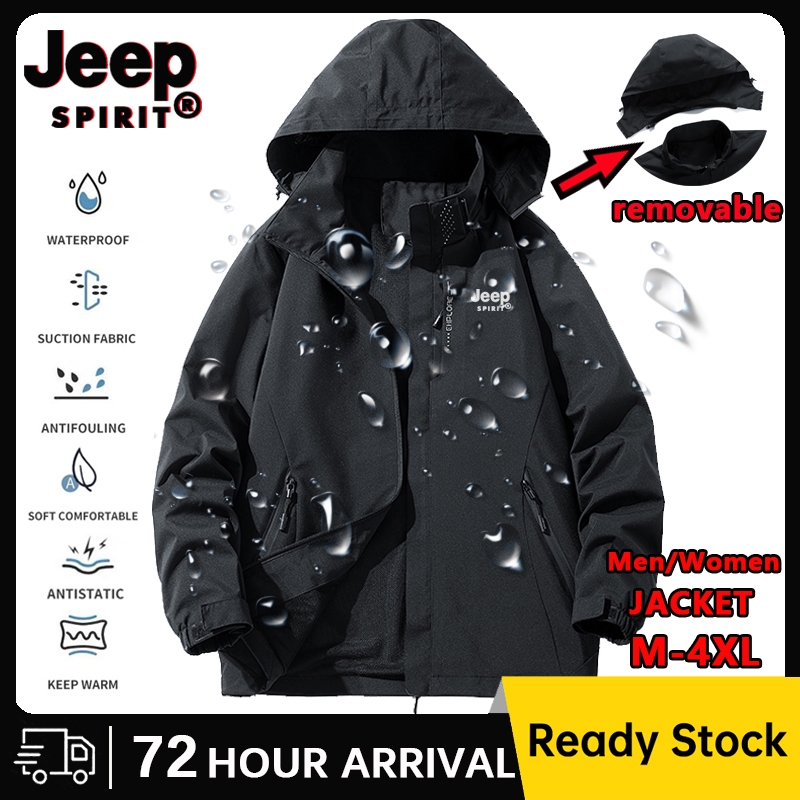 JEEP SPIRIT Hiking Jackets For Men Waterproof Clothes Reflective ...