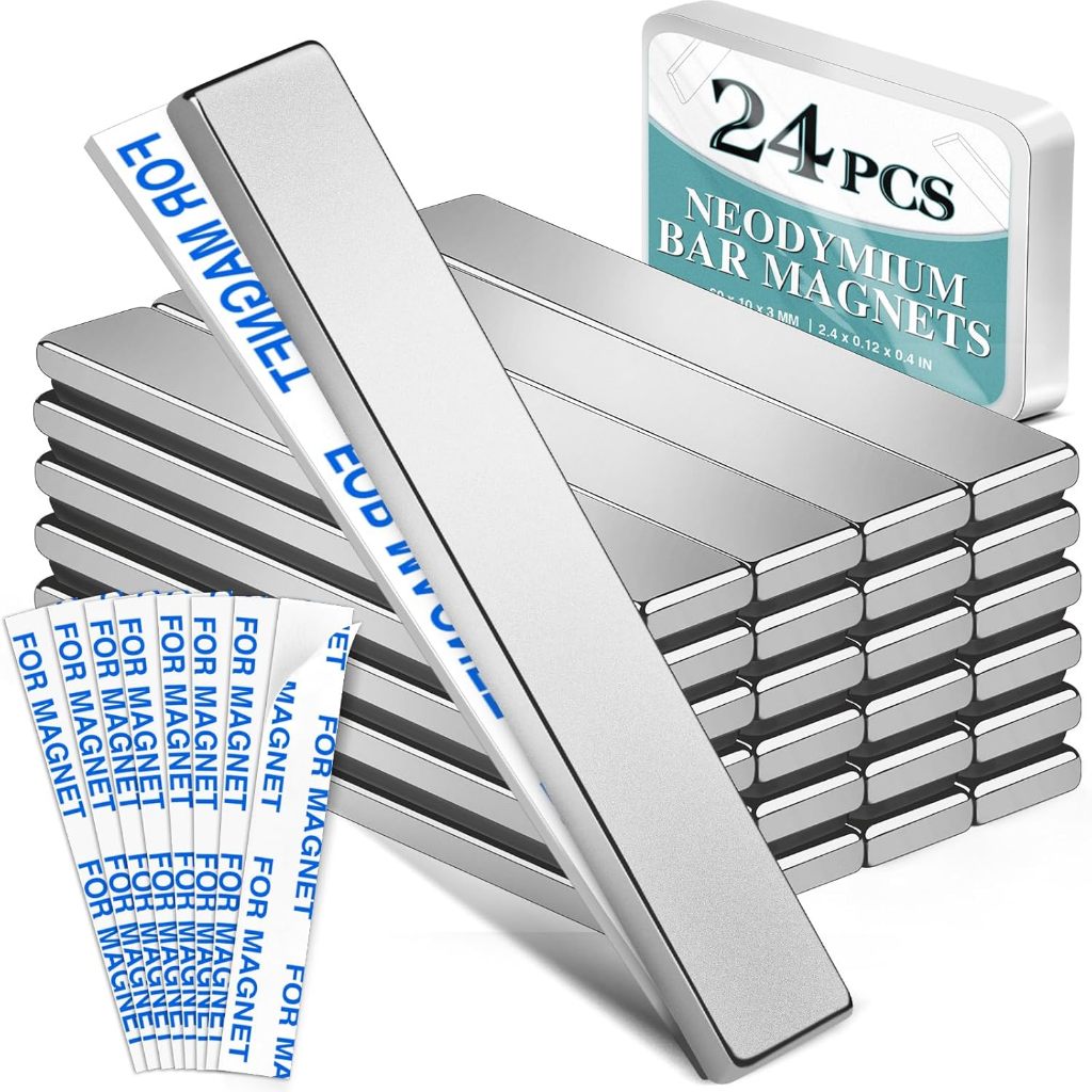 Neodymium Bar Magnets, 58x9x3mm Strong Permanent Rare Earth Magnets ...