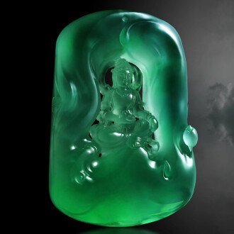Natural Burmese Jadeite, Pendant Style/Full Green/Ice Jadeite Design ...