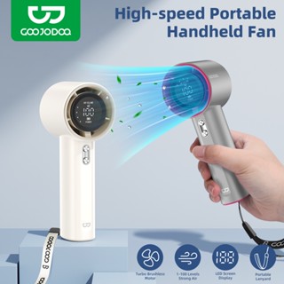 Goojodoq Portable Fan Rechargeable Handheld Jet Fan Strong Wind 100 ...