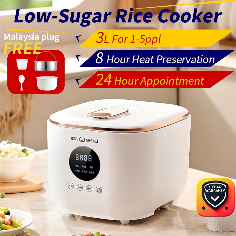 3L Electric Rice Cooker Multifunction low sugar rice cooker Steamer Non ...