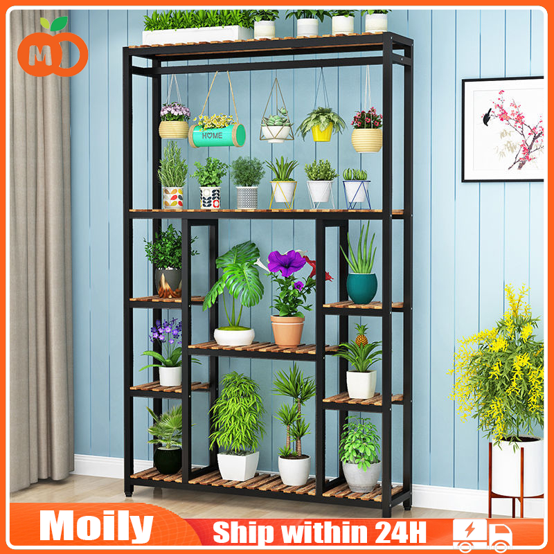 Multi Layer Flower Rack Balcony Storage Rack Display Rack Rak Bunga ...
