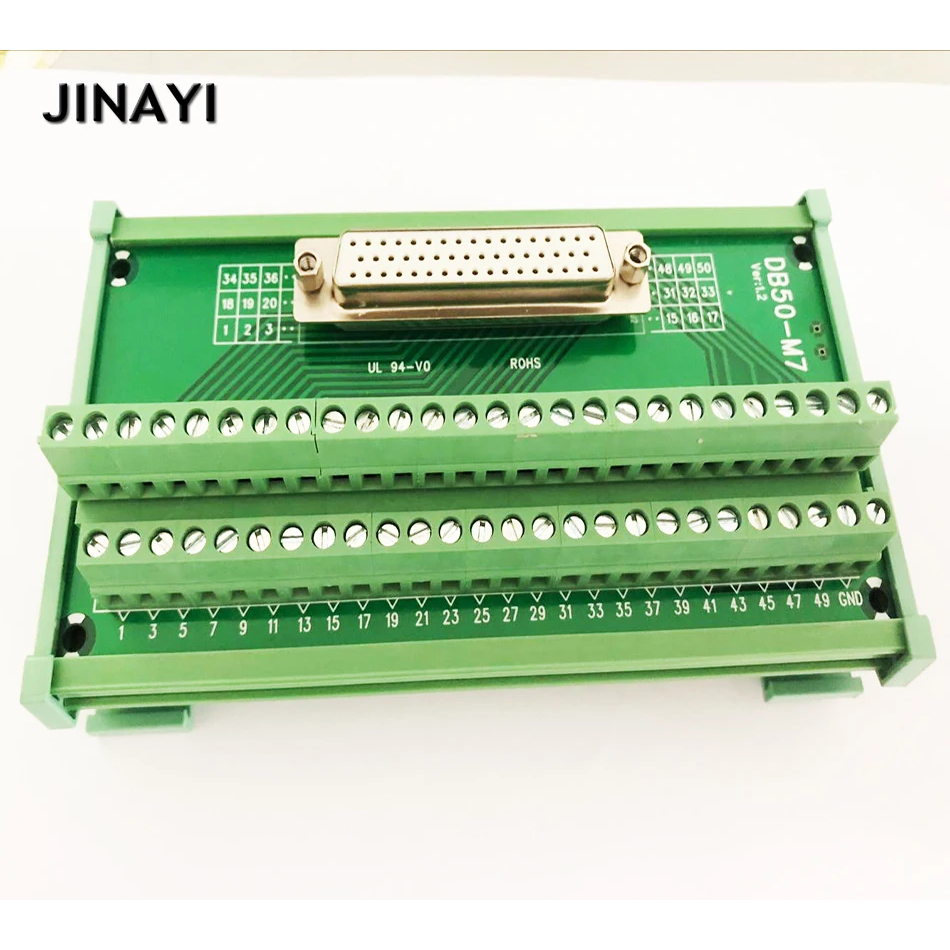 1pc 50 pins DB50 D-SUB DR-50 Male Female signals Terminal PCB Breakout 3 row Adapter Connector ...