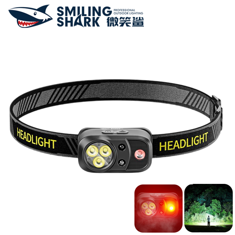 Smiling shark TD0202 LED Head Lamp Super Bright Inductive Work Light ...
