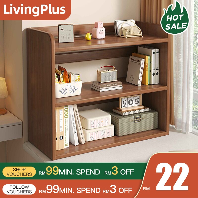Desk Organizer Book Rack Wooden BookShelf Rak Buku Home Office Rack ...
