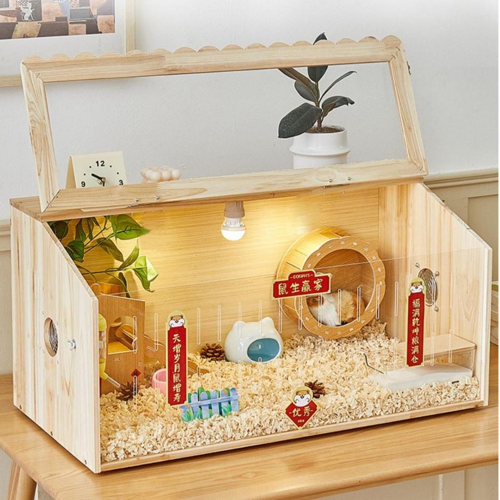 Wooden Hamster Cage,Animal Cabinet for Dwarf Syrian Hamsters, Hamster ...