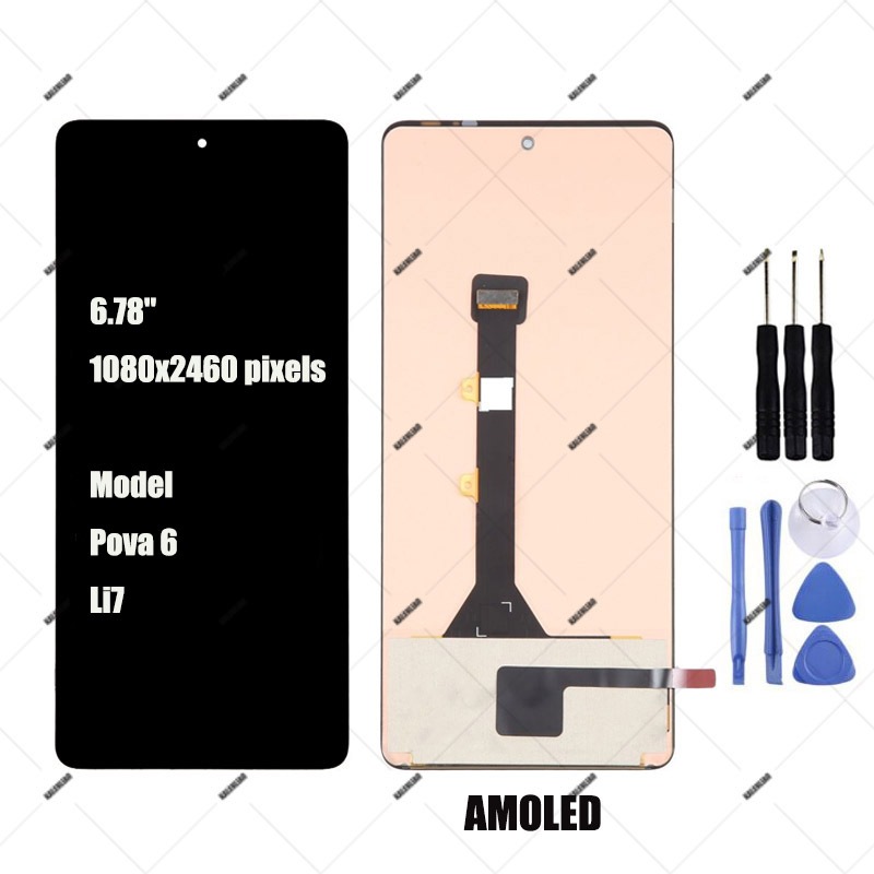 For Tecno Pova 6 LI7 Pova 6 Pro LI9 Pova 6 Neo 4G LI6 LCD Display Touch ...