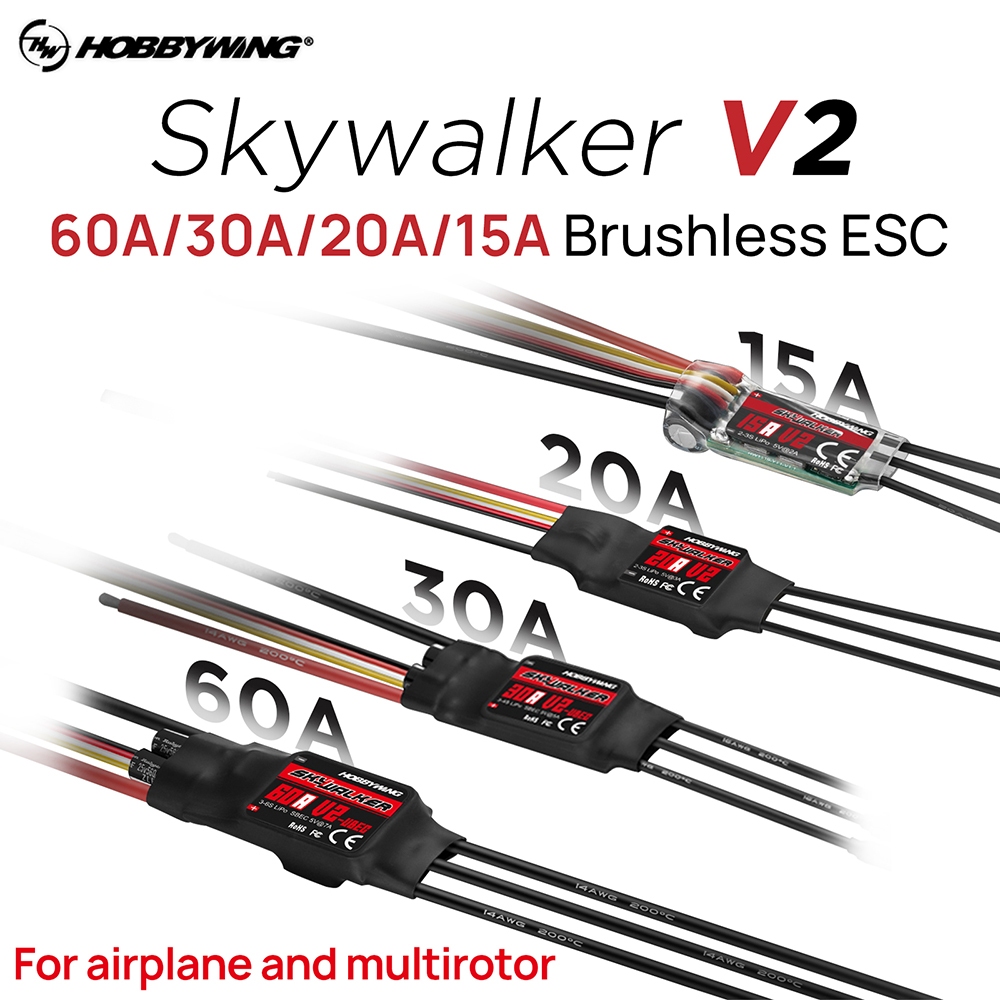 Hobbywing Skywalker15A 40A 50A 80A 100A V2 Brushless ESC BEC Speed Controller With Reverse Break ...
