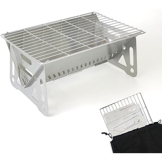 Mini Portable Charcoal Grill,Small BBQ Grill Tabletop Fire Pit for ...