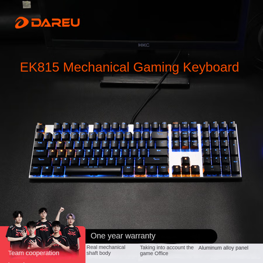 DAREU EK815 Mechanical Keyboard, Wired Keyboard, Gaming Keyboard, Single Light, Mixed Light ...