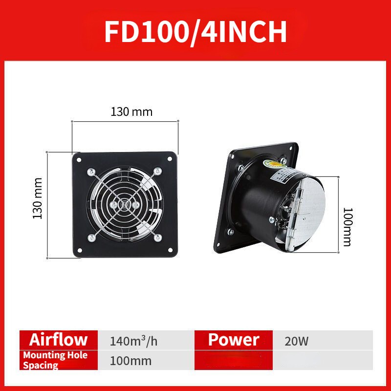 Kipas Ekzos 4Powerful Window Exhaust Fan Kitchen Household Smoke ...