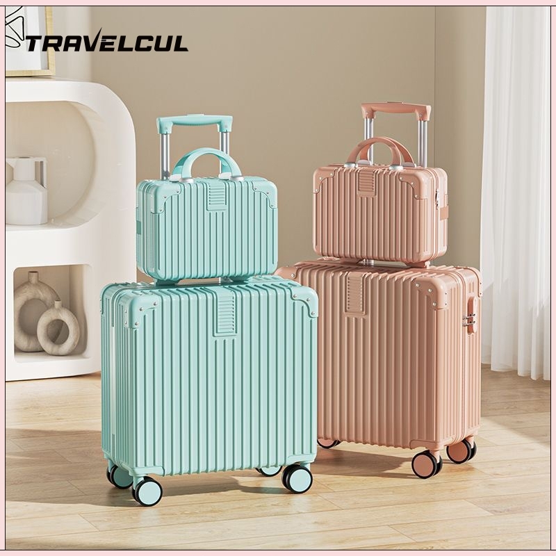 TRAVELCUL Percuma Koper Ringan 14 Inci 7kg - Koper Kabin Roda 360 ...