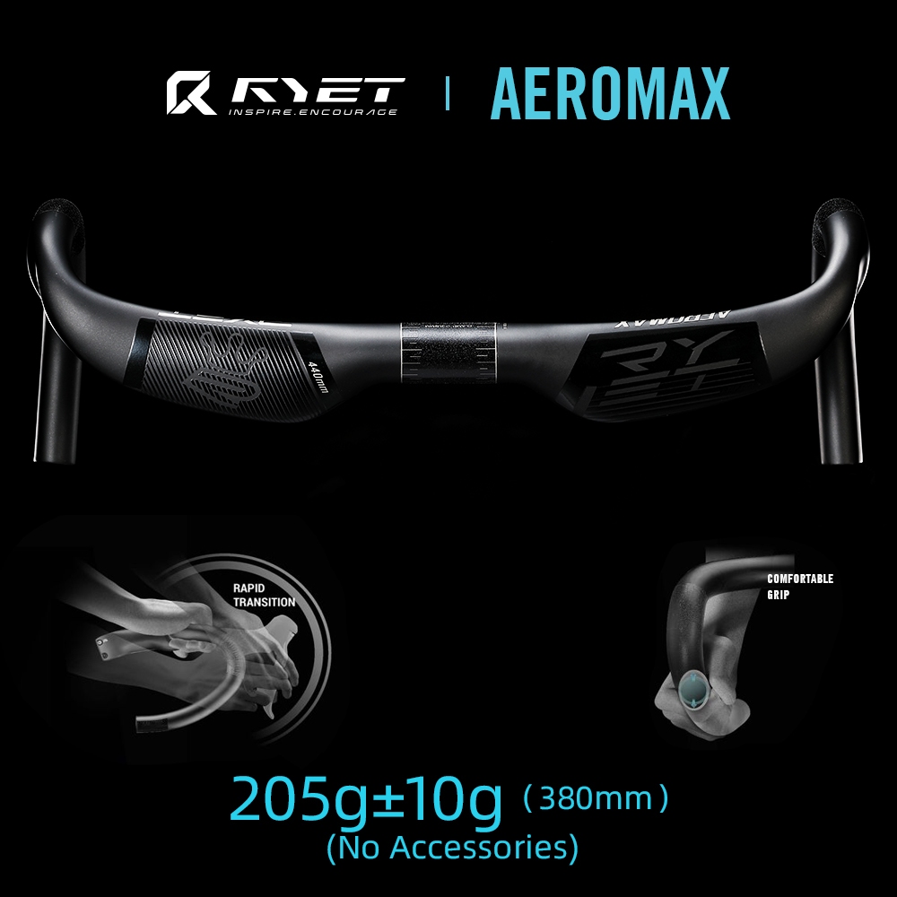 RYET Full Carbon Road Bike Handlebar 31.8MM 420/440/460 DropBar RHM ...