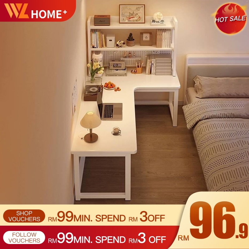 Meja Belajar Study Table L Shape Table Meja Tulis Home Office Table ...