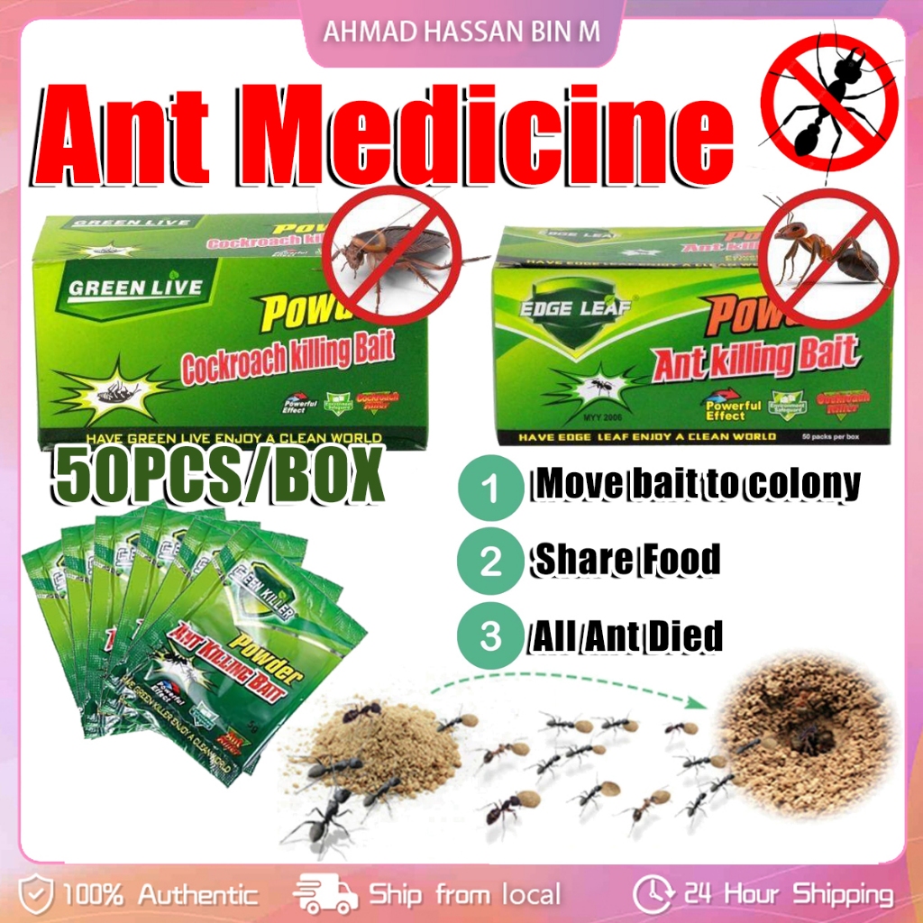 50PCS/BOX Ant killer Bait Powder Pest Repellent Control Trap Ant Powder ...