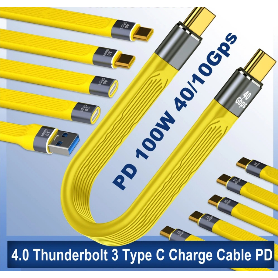 USB 4.0 Thunderbolt 3 Type C Charge Cable PD 100W 5A Fast Charging ...
