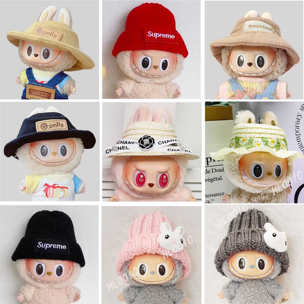 15cm 17cm Labubu V1 V2 V3 hat cap Labubu V1 V2 have a seat macaron doll ...