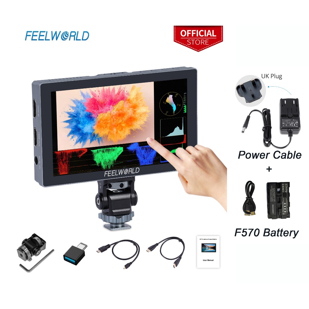 FEELWORLD P6X 5.5 inch 1000nit Aluminium Camera Field DSLR Monitor ...