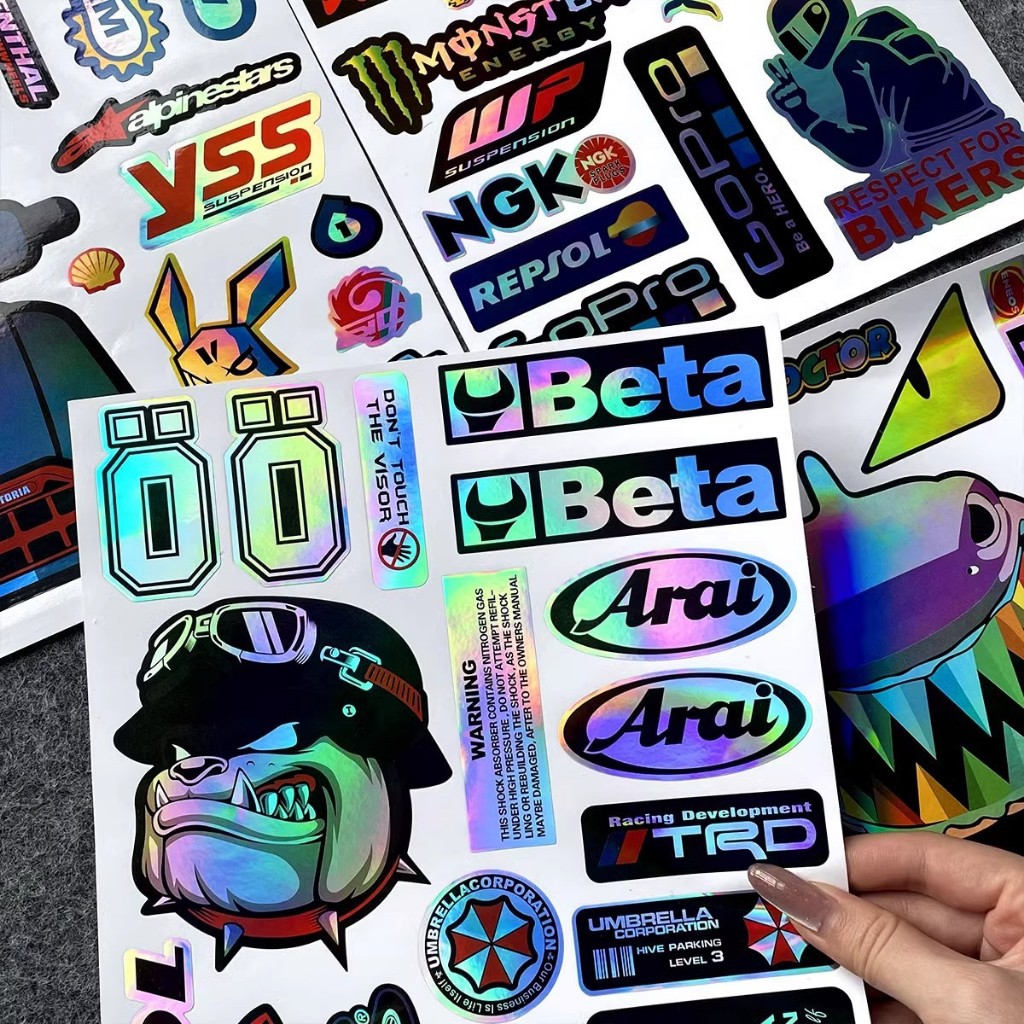 Reflective Laser Sticker Motorcycle Sticker Side Strip Bike Helmet ...