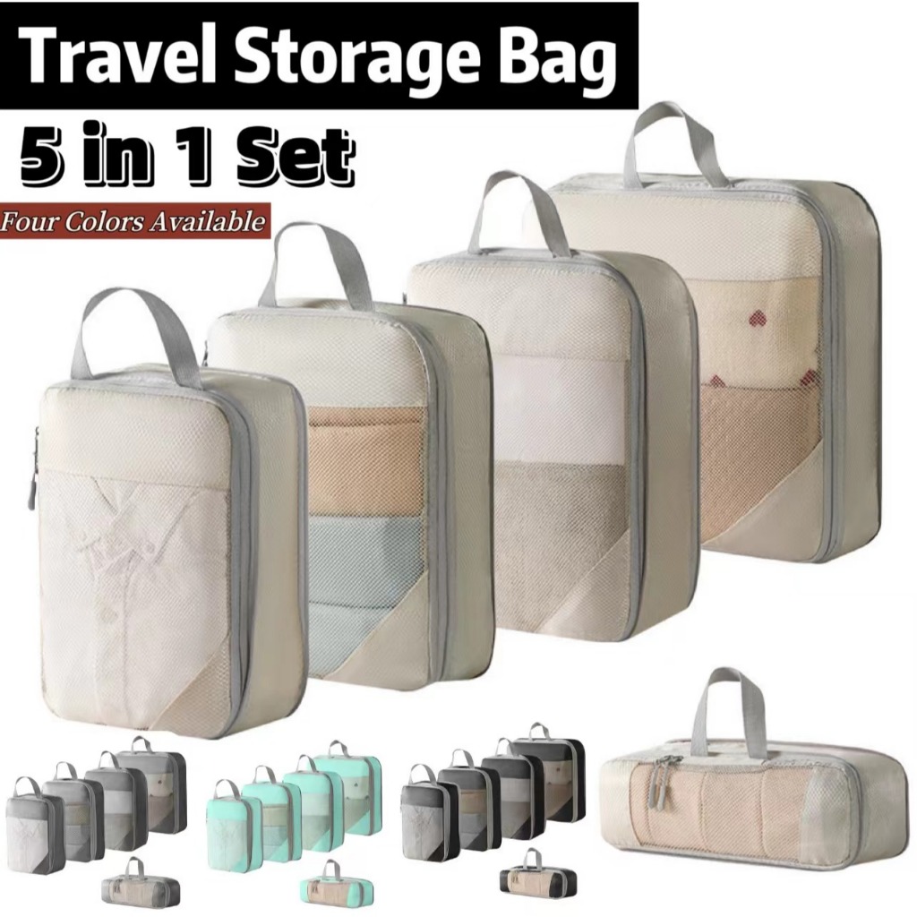 5 in 1 Set Waterproof Travel Organizer Bag Luggage Organizer Packing ...