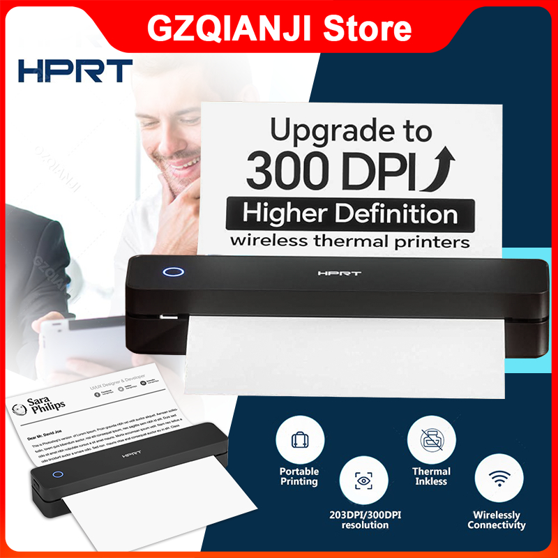HPRT MT610 Portable A4 Inkless Bluetooth Thermal Printer 200dpi/300dpi ...